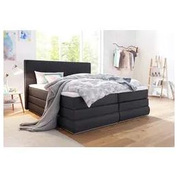 Boxspringbett Collection AB "Ninoni", grau (anthrazit), B:195cm L:210cm, Komplettbetten, Boxspringbett, inkl. Bettkasten, Topper und wahlweise mit LED-Beleuchtung