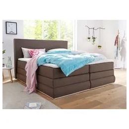 Boxspringbett Collection AB "Ninoni", braun, B:215cm L:210cm, Komplettbetten, Boxspringbett, inkl. Bettkasten, Topper und wahlweise mit LED-Beleuchtung