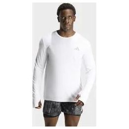 Laufshirt Adidas PERFORMANCE "Run Ess LS M", Herren, Gr. 3XL, wei&szlig;, Obermaterial: 100% Polyester, Rundhals, Shirts Laufshirt, f&uuml;r Erwachsene, sportlicher Stil, aus Polyester