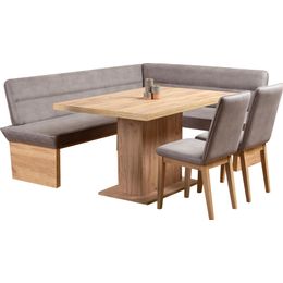Eckbankgruppe OTTO HOME "Beluna + Cross Essecke Sitzgruppe Eckbank K&uuml;chenbank BESTSELLER", grau (grau,), B:210cm H:89cm T:169cm, FSC-zertifizierter Holzwerkstoff, FSC-zertifiziertes Massivholz, Polyester, Sitzm&ouml;bel-Sets, Eckbankgruppe, Sitzgruppe Esszimmer St&uuml;hle Tisch und Bank bequem gepolstert, Topseller