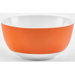 M&uuml;slischale Van Well "Vario", orange (orange, wei&szlig;), B:21,5cm H:14,5cm T:15cm &Oslash;:14cm, Porzellan, Sch&uuml;sseln, M&uuml;slischale, sp&uuml;lmaschinen- und mikrowellengeeignet, &Oslash; 14 cm