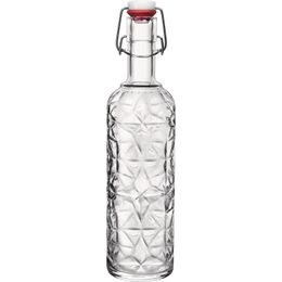 Trinkflasche Bormioli Rocco "Oriente, Glasflasche 1,45 l, mit B&uuml;gelverschluss", transparent, H:32,4cm, Glas, Trinkflaschen, Trinkflasche, aus Glas, ideal f&uuml;r Vorrat, Servieren oder Selbstgemachtes