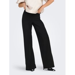 Schlupfhose Only "ONLCLEVER LIFE HW WIDE PANT PNT", Damen, Gr. S, L&auml;nge 32, schwarz, Interlock, Obermaterial: 94% Polyester, 6% Elasthan, unifarben, lang, Hosen Schlupfhose