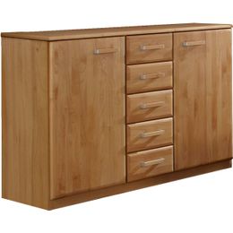 Kombikommode Wiemann "Lausanne, Dreht&uuml;renschrank, Schrank, W&auml;scheschrank, Erle teilmassiv", beige (natur), B:125cm H:89cm T:37cm, Sideboards, Kombikommode, Made in Germany