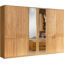 Kleiderschrank Wiemann "Lausanne, Dreht&uuml;renschrank, Schrank, W&auml;scheschrank, Erle teilmassiv", beige (natur), B:300cm H:216cm T:58cm, Holz teilmassiv, Schr&auml;nke, Kleiderschrank Dreht&uuml;renschrank, Front aus Massivholz in Erle, langlebige Qualit&auml;t, inkl. T&uuml;rend&auml;mpfung, Topseller