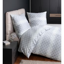 Bettw&auml;sche Janine "moments 98128 08", silbergrau, B/L: 240cm x 220cm, 2 Stk., 2 Stk., Mako-Satin, B/L: 80cm x 80cm & 80cm x 80cm, Mako-Satin, Obermaterial: 100% Baumwolle, Bettw&auml;sche, Bettw&auml;sche, mit Rei&szlig;verschluss