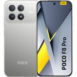Xiaomi Smartphone "POCO F8 Pro", Energieeffizienz: A (A-G), titanium silber, 256 GB, Mobiltelefone