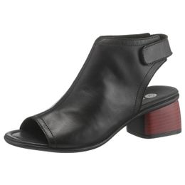 Remonte Damen Sandalette, Gr. 41schwarz, Leder, unifarben, Schuhe, Sommerschuh, Sandale, Blockabsatz, mit praktischem Klettverschluss