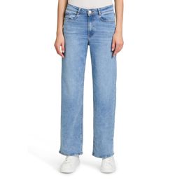 BETTY & CO High-waist-Jeans BETTY & CO "Damen mit weitem Bein", Damen, Gr. 34, Normalgr&ouml;&szlig;en, light blau denim, Obermaterial: 71% Baumwolle, 16% Polyester, 11% Lyocell, 2% Elasthan, figurumspielend, Jeans High-Waist-Jeans