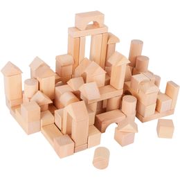 Spielbausteine Small Foot "Holzbausteine, natur", beige (natur), Spielbausteine, Kinder, Holz, mit Beutel