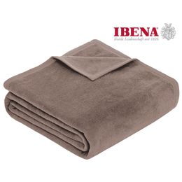Wohndecke Ibena "Luxus", braun (espresso), B:150cm L:200cm, Baumwolle, Kunstfaser, Wohndecken, Wohndecke, verschiedene gr&ouml;&szlig;en, uni, kuscheldecke, premium, made in Europe