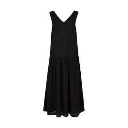 Midikleid RAFFYA "Squire All Over Cut Work Drop Waist Midi Dress Damen", Damen, Gr. 36, Normalgr&ouml;&szlig;en, schwarz, 100% Baumwolle, Kleider Midikleid