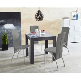Essgruppe OTTO HOME, grau (schieferfarben, grau,), B:80cm, Sitzm&ouml;bel-Sets, Essgruppe, Tischbreite 80 cm in schieferfarben, 5tlg. Essgruppe