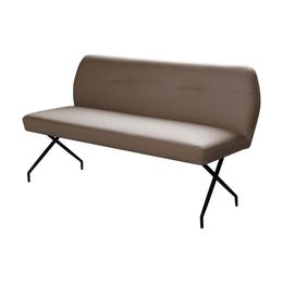 Sitzbank OTTO HOME "Bruna Esszimmerbank, Bank, K&uuml;chenbank, Polsterbank", taupe, B:161cm H:86cm T:65cm, Massivholz, Metall, Polyester, Spanplatte, Sitzb&auml;nke, Sitzbank, Mattschwarzes Metallgestell, 2-Stoff-Design, Wellenfederung im Sitz