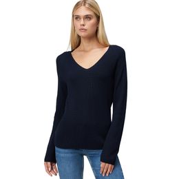 Strickpullover Zero "Damen mit V-Ausschnitt", Damen, Gr. 42, hydrangea, Strick, Obermaterial: 60% Baumwolle, 40% Polyacryl, figurumspielend lang, V-Ausschnitt, weit, Pullover Strickpullover, Plain/ohne Details