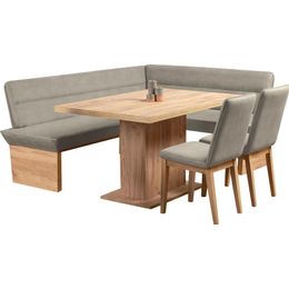 Eckbankgruppe OTTO HOME "Beluna + Cross Essecke Sitzgruppe Eckbank K&uuml;chenbank BESTSELLER", braun (latte,), B:210cm H:89cm T:169cm, FSC-zertifizierter Holzwerkstoff, FSC-zertifiziertes Massivholz, Polyester, Sitzm&ouml;bel-Sets, Eckbankgruppe, Sitzgruppe Esszimmer St&uuml;hle Tisch und Bank bequem gepolstert