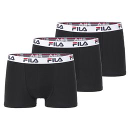 Boxer Fila "MAN BOXER SHORTS", Damen, Gr. XXL, schwarz, Single Jersey, Obermaterial: 95% Baumwolle, 5% Elasthan, bedruckt, unifarben mit Farbeinsatz, k&ouml;rpernah, Unterhosen, mit elastischem Logobund
