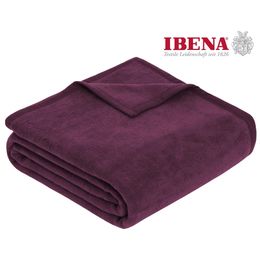 Wohndecke Ibena "Luxus", lila (violett), B:150cm L:200cm, Baumwolle, Kunstfaser, Wohndecken, Wohndecke, verschiedene gr&ouml;&szlig;en, uni, kuscheldecke, premium, made in Europe