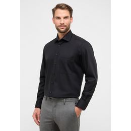Langarmhemd Eterna "COMFORT FIT", Herren, Gr. 40, Normalgr&ouml;&szlig;en, schwarz, Popeline, 100% Baumwolle, normal, Manschette, Hemden, NON IRON (b&uuml;gelfrei)