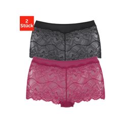 Panty Vivance, Damen, Gr. 48/50, rot (bordeaux, schwarz), Spitze, Obermaterial: 92% Polyamid, 8% Elasthan (LYCRA). Spitze: 90% Polyamid, 10% Elasthan, unifarben, k&ouml;rpernah, Unterhosen Panty, weiches Microfaser B&uuml;ndchen und zarte Spitze