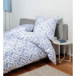 Bettw&auml;sche Janine "moments 98133 05", blau, B/L: 135cm x 200cm, 1 Stk., 1 Stk., Mako-Satin, B/L: 80cm x 80cm, Mako-Satin, Obermaterial: 100% Baumwolle, Bettw&auml;sche, Bettw&auml;sche, mit Rei&szlig;verschluss