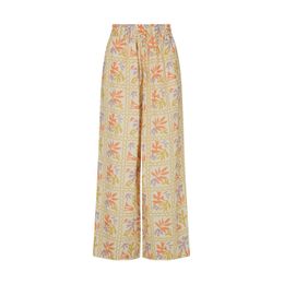 Jerseyhose RAFFYA "Matisse Wide Leg Patchwork Floral Print Trouser Damen", Damen, Gr. 40, Normalgr&ouml;&szlig;en, multi, 53% Leinen, 47% Viskose, normal, Hosen Jerseyhose