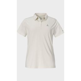 Sch&ouml;ffel Poloshirt SCH&Ouml;FFEL "CIRC Polo Shirt Tauron L", Damen, Gr. 42, beige (9040, natur), Oberstoff: 100% Polyester, V-Ausschnitt, Shirts