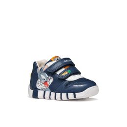Klettschuh Geox "B IUPIDOO BOY", Kinder, Gr. 22, blau, Lederimitat, Textil, Schuhe Klettschuh, Freizeitschuh mit Bugs Bunny Motiv, Gr&ouml;&szlig;enschablone zum Download