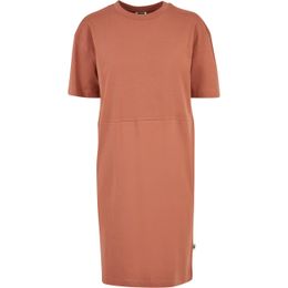 Shirtkleid Urban Classics "Urban Classics Damen Ladies Organic Oversized Slit Tee Dress", Damen, Gr. L, US-Gr&ouml;&szlig;en, terracotta, 100% Baumwolle, unifarben, oversize, Rundhals, Kleider Shirtkleid