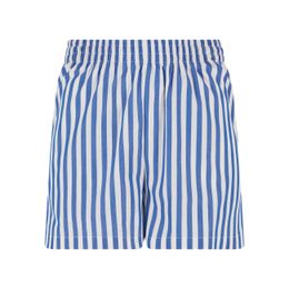 Shorts Urban Classics "Urban Classics Damen Ladies Striped Shorts", Damen, Gr. 5XL, US-Gr&ouml;&szlig;en, wei&szlig;, blau, 60% Baumwolle, 40% Polyester, unifarben, relaxed fit, Hosen Shorts