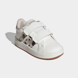 Klettschuh adidas Sportswear "GRAND COURT 3.0 F&Uuml;R BABYS UND KLEINKINDER", Kinder, Gr. 25, core wei&szlig;, crystal linen, aurora coffee, Synthetik, Schuhe Klettschuh, f&uuml;r Kinder