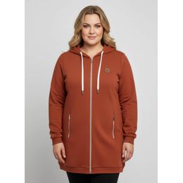sheego Gro&szlig;e Gr&ouml;&szlig;en Sweatjacke in weich angerauter Qualit&auml;t, rostrot, Gr&ouml;&szlig;e 46 - Damen