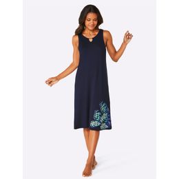 feel good sheego Gro&szlig;e Gr&ouml;&szlig;en Sommerkleid mit Deko-Spange, marine-royalblau, Gr&ouml;&szlig;e 48/50 - Damen