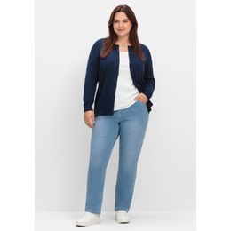 sheego Gro&szlig;e Gr&ouml;&szlig;en High-waist-Jeans mit hohem Rundum-Dehnbund, blue-bleached, Gr&ouml;&szlig;e 54 - Damen