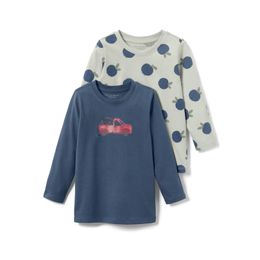 Tchibo - 2 Kleinkind-Langarmshirts - Kinder - Gr. 110/116 - blau