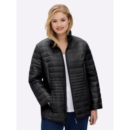 sheego Gro&szlig;e Gr&ouml;&szlig;en Steppjacke mit vertikalem Muster, schwarz, Gr&ouml;&szlig;e 56 - Damen