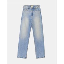 High-waist-Jeans Tally Weijl "SPADEPEPPER", Damen, Gr. 34, N-Gr, bleach indigo wash4, Denim/Jeans, Obermaterial: 69% Baumwolle, 30% Lyocell, 1% Elasthan, Abriebeffekte, straight fit lang, Jeans High-Waist-Jeans, Baumwollmischung, High-Waist mit geradem Beinverlauf