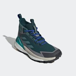 Wanderschuh adidas terrex "TERREX FREE HIKER 2.0 GORE-TEX", Damen, Gr. 45, aurora ivy, preloved teal, grau three, Synthetik, Textil, Schuhe Wanderschuh, wasserdicht