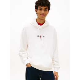 Kapuzensweatshirt Tommy Jeans "TJM REGULAR SIGN BACKPRINT", Herren, Gr. XL, ecru, Sweatware, Obermaterial: 100% Baumwolle, unifarben, regular fit normal, Rundhals, eingesetzt Rippb&uuml;ndchen, Sweatshirts, Regular fit mit Markenprint
