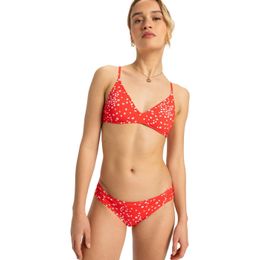 Bikini-Hose Roxy "Pt Beach Classics", Damen, Gr. XL, US-Gr&ouml;&szlig;en, rot (poppy rot dancing ditsy swim), Obermaterial: 85% Microfaser, 15% Elasthan;, Badehosen Bikini-Hose