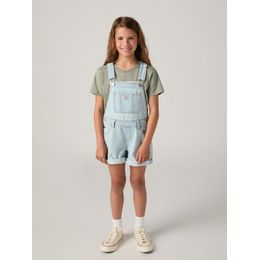 Latzhose LEVI'S KIDS, M&auml;dchen, Gr. 8 (128), N-Gr, wow me over, Denim/Jeans, Obermaterial: 100% Baumwolle, regular fit kurz, Hosen, mit Kn&ouml;pfen an der Taille for GIRLS