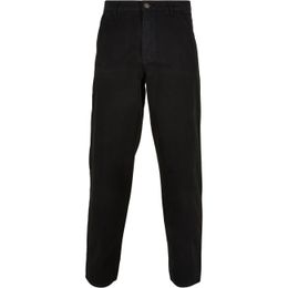 Stoffhose Urban Classics "Urban Classics Herren Canvas Pants", Herren, Gr. 34, Normalgr&ouml;&szlig;en, schwarz, 100% Baumwolle, unifarben, relaxed fit, Hosen Stoffhose