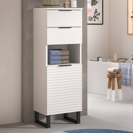 Pharao24.de Badezimmer Schrank Seitenschrank mit zwei Schubladen in modernem Design