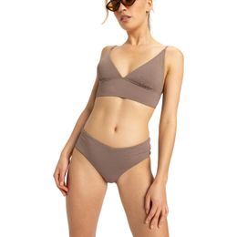 Bikini-Hose Roxy "Lasca", Damen, Gr. L, US-Gr&ouml;&szlig;en, grau (deep taupe), Obermaterial: 78% Nylon, 9% Nylon, 7, 00% Metall, 6, 00% Elasthan;, Badehosen Bikini-Hose