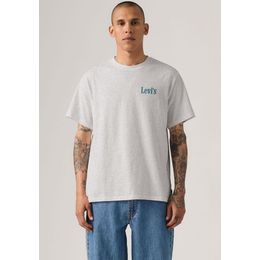 Levi's T-Shirt LEVI'S "SS RELAXED FIT TEE", Herren, Gr. M, leis poolside srt light erdgrau, Jersey, Obermaterial: 100% Baumwolle, bedruckt, meliert, relaxed fit h&uuml;ftbedeckend, Rundhals, Shirts T-Shirt, mit gro&szlig;em Frontprint