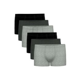 Boxershorts Seidensticker "Boxershort 6er Pack", Herren, Gr. XXL, bunt (schwarz, grau), Obermaterial: 95% Baumwolle CO. 5% Elasthan EL., Unterhosen Boxershorts