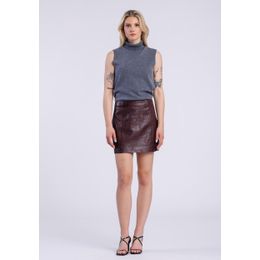 Lederrock Freaky Nation "Skirt-FN", Damen, Gr. XXL(44), bordeaux, Oberstoff: 100% Leder; Futter: 100% Polyester, R&ouml;cke Lederrock