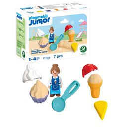 Konstruktions-Spielset Playmobil "Sand-Eisdiele (72006), Junior Sand", bunt, Spielbausteine, Kinder, Kunststoff, Konstruktions-Spielset, Made in Europe