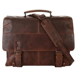 XZONE Aktentasche X-ZONE, Gr. B/H/T: 48cm x 35cm x 21cm onesize, braun (cognac), Leder, beschichtet, Taschen Aktentasche, echt Leder