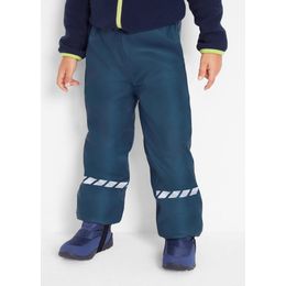 Regenhose bonprix "Thermo Regenhose mit Fleecefutter", Jungen, Gr. 92/98, N-Gr, blau (dunkelblau), Obermaterial: 100% Polyester. Beschichtung: 100% Polyurethan. Futter: 100% Polyester, Hosen Regenhose, mit wasserdichtem Obermaterial, mit verschwei&szlig;ten N&auml;hten